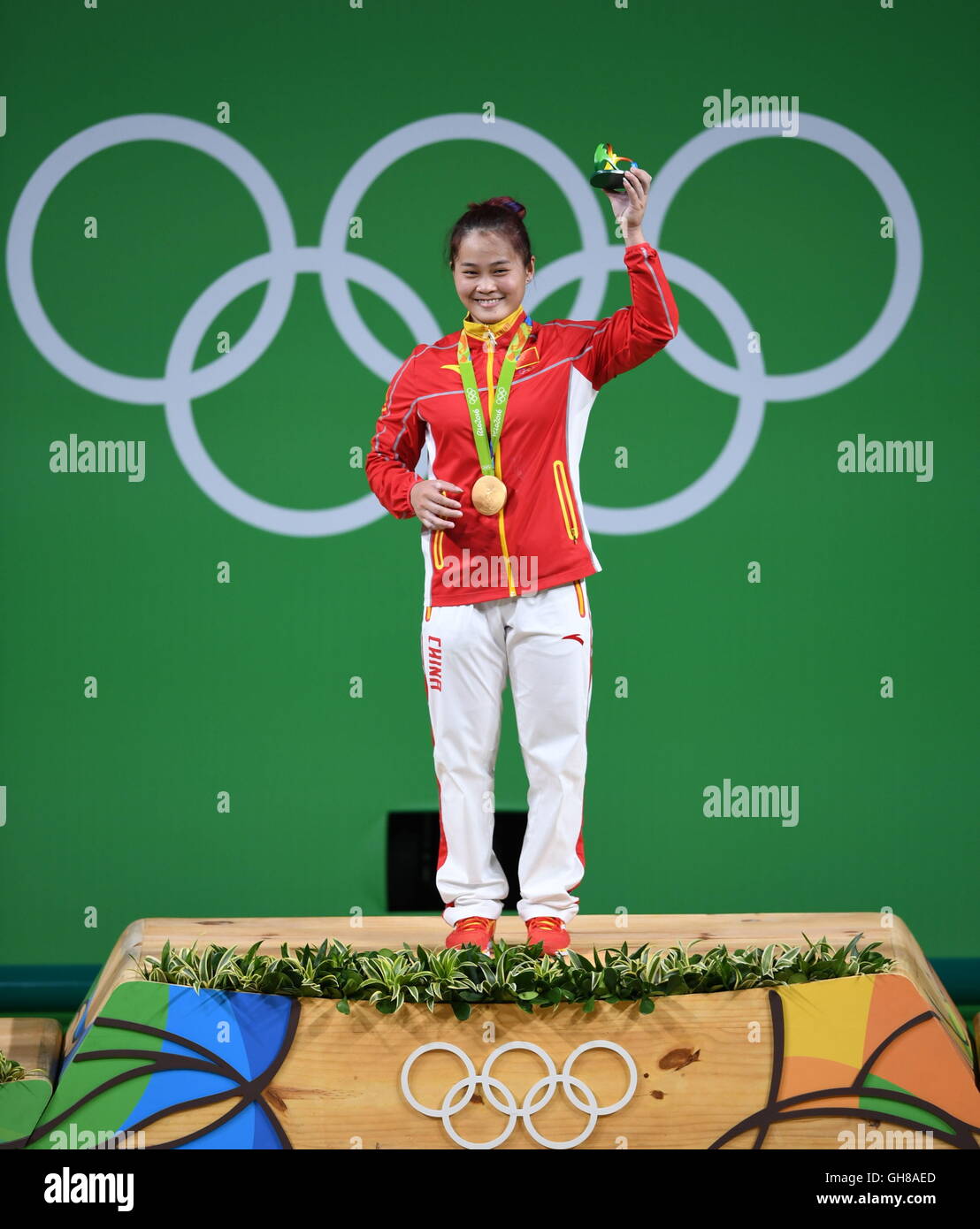 Rio De Janeiro, Brazil. 9th Aug, 2016. Deng Wei of China celebrates at ...
