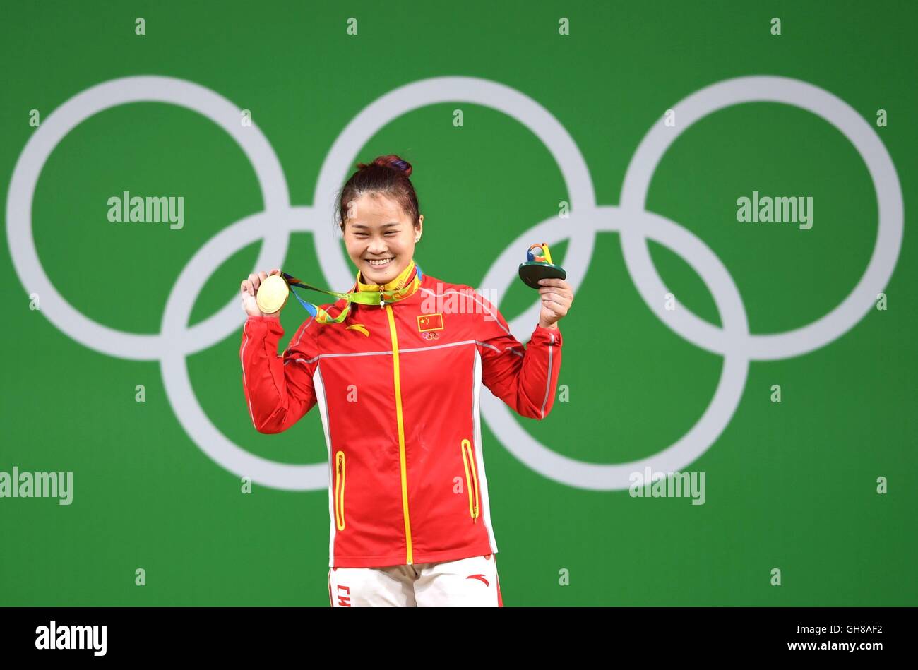 Rio De Janeiro, Brazil. 9th Aug, 2016. Deng Wei of China celebrates at ...