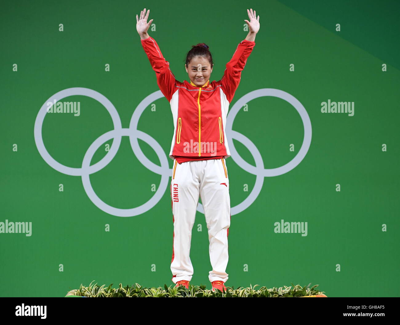 Rio De Janeiro, Brazil. 9th Aug, 2016. Deng Wei of China celebrates at ...
