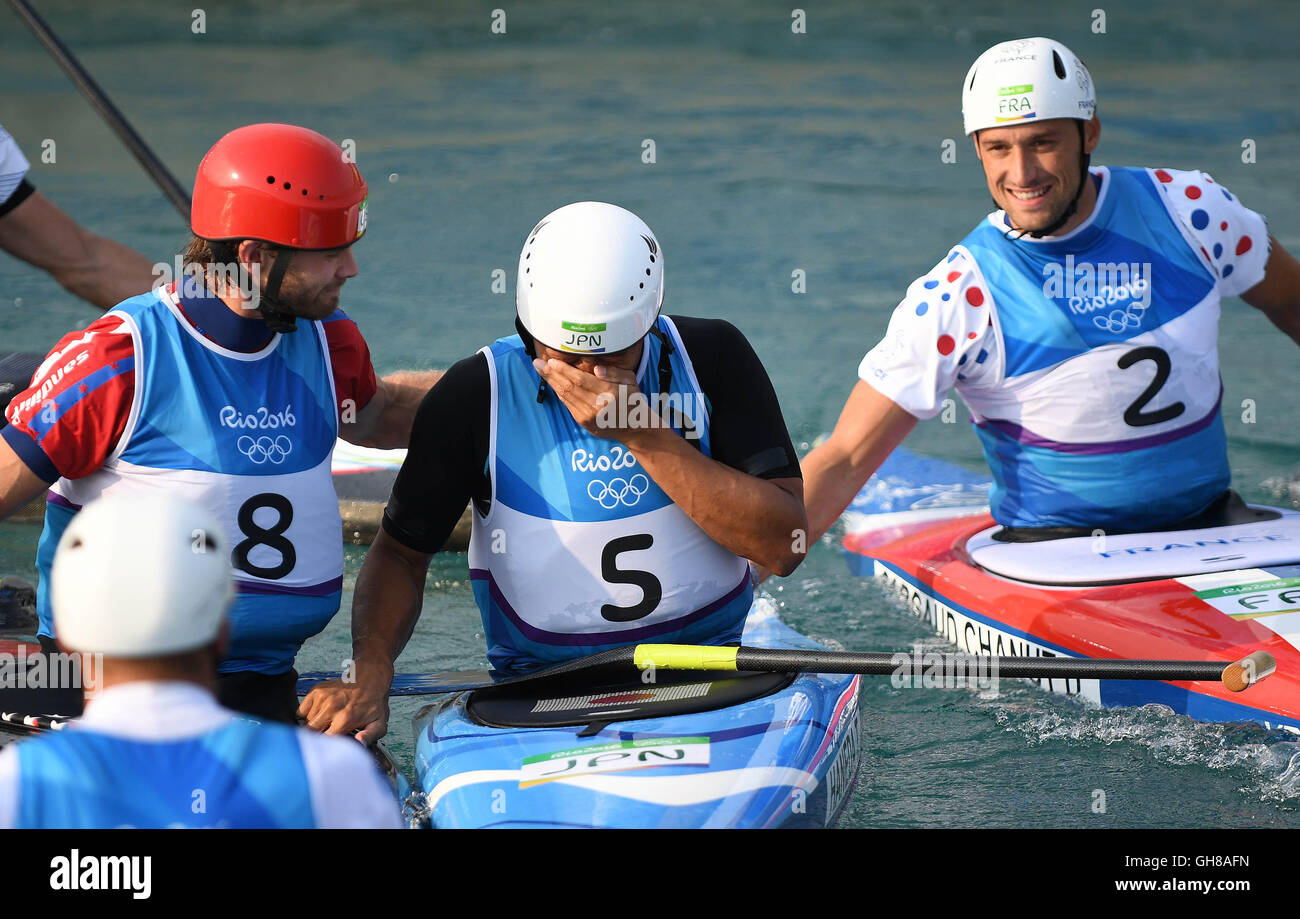 Rio de Janeiro, Brazil. 09th Aug, 2016. Takuya Haneda (JPN) is consoled ...