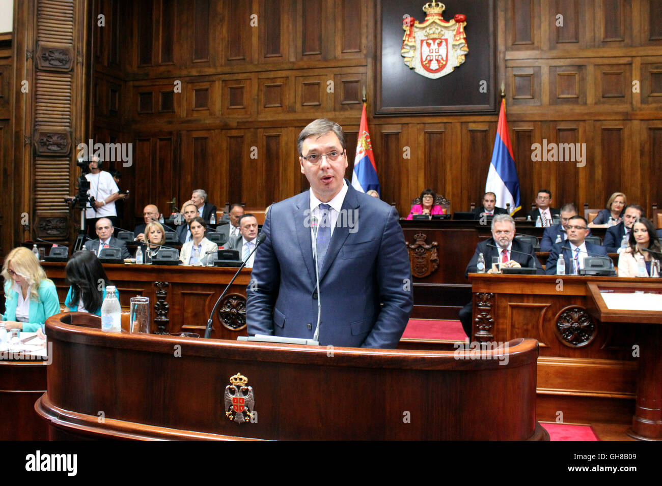 Belgrade. 9th Aug, 2016. Serbian Prime Minister-designate Aleksandar ...