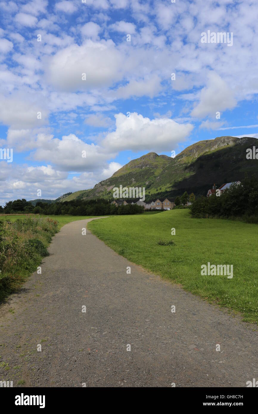 Cycling path to Dumyat Ochil Hills Clackmannanshire Scotland July 2016 ...