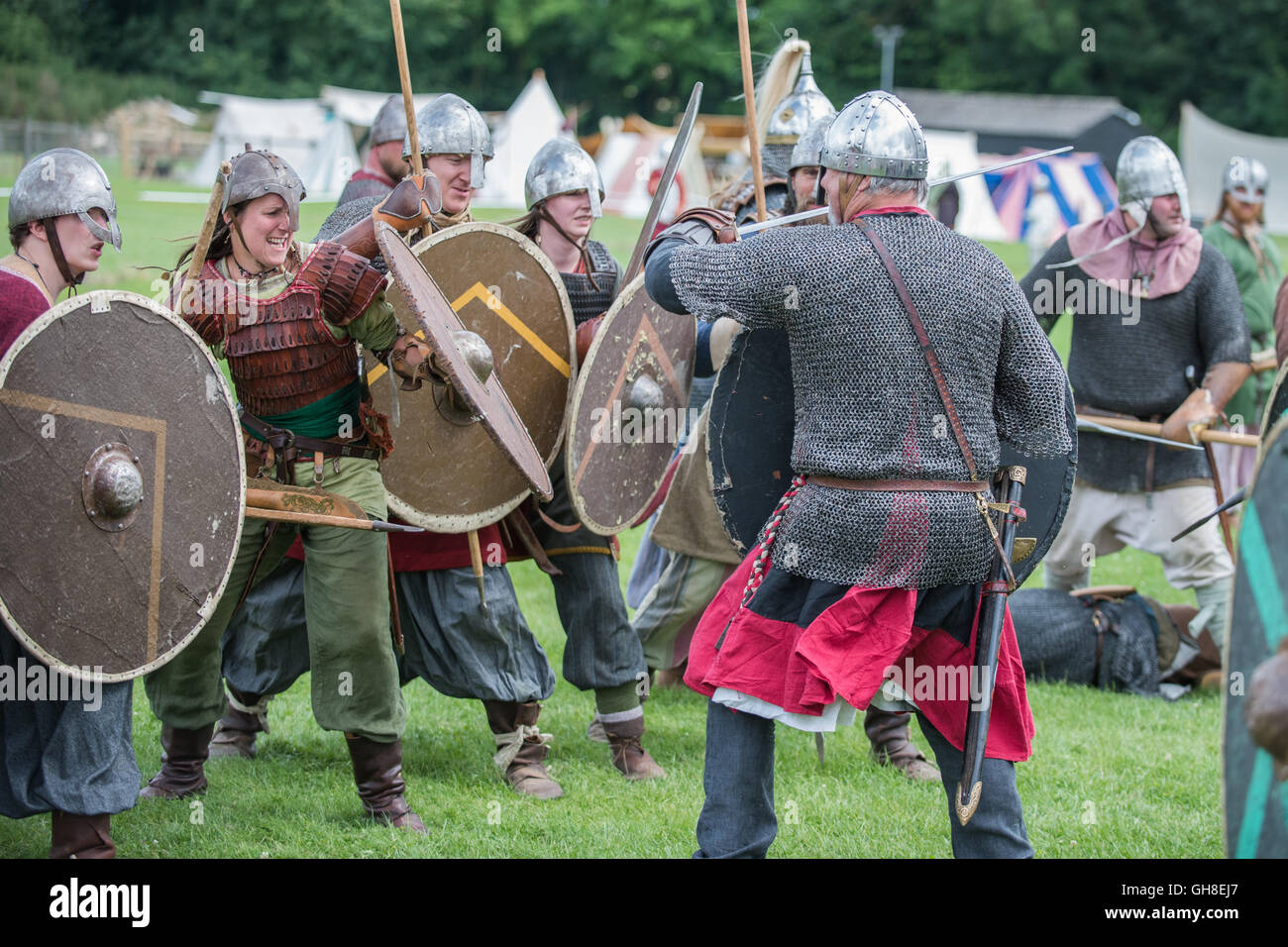 Viking shield wall hi-res stock photography and images - Alamy