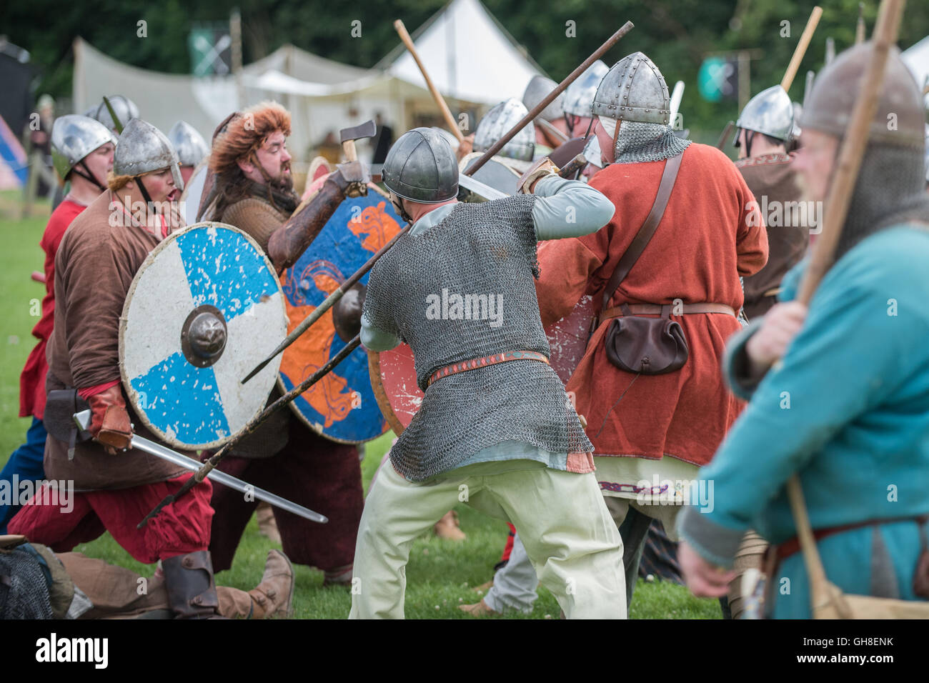 Viking battle shield wall hi-res stock photography and images - Alamy