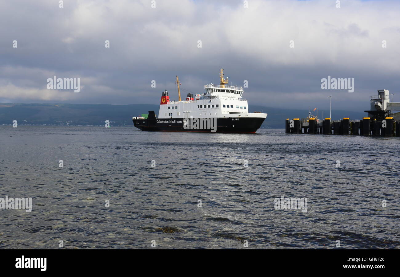 Calmac ferry MV Bute arriving Wemyss Bay Scotland August 2016 Stock ...