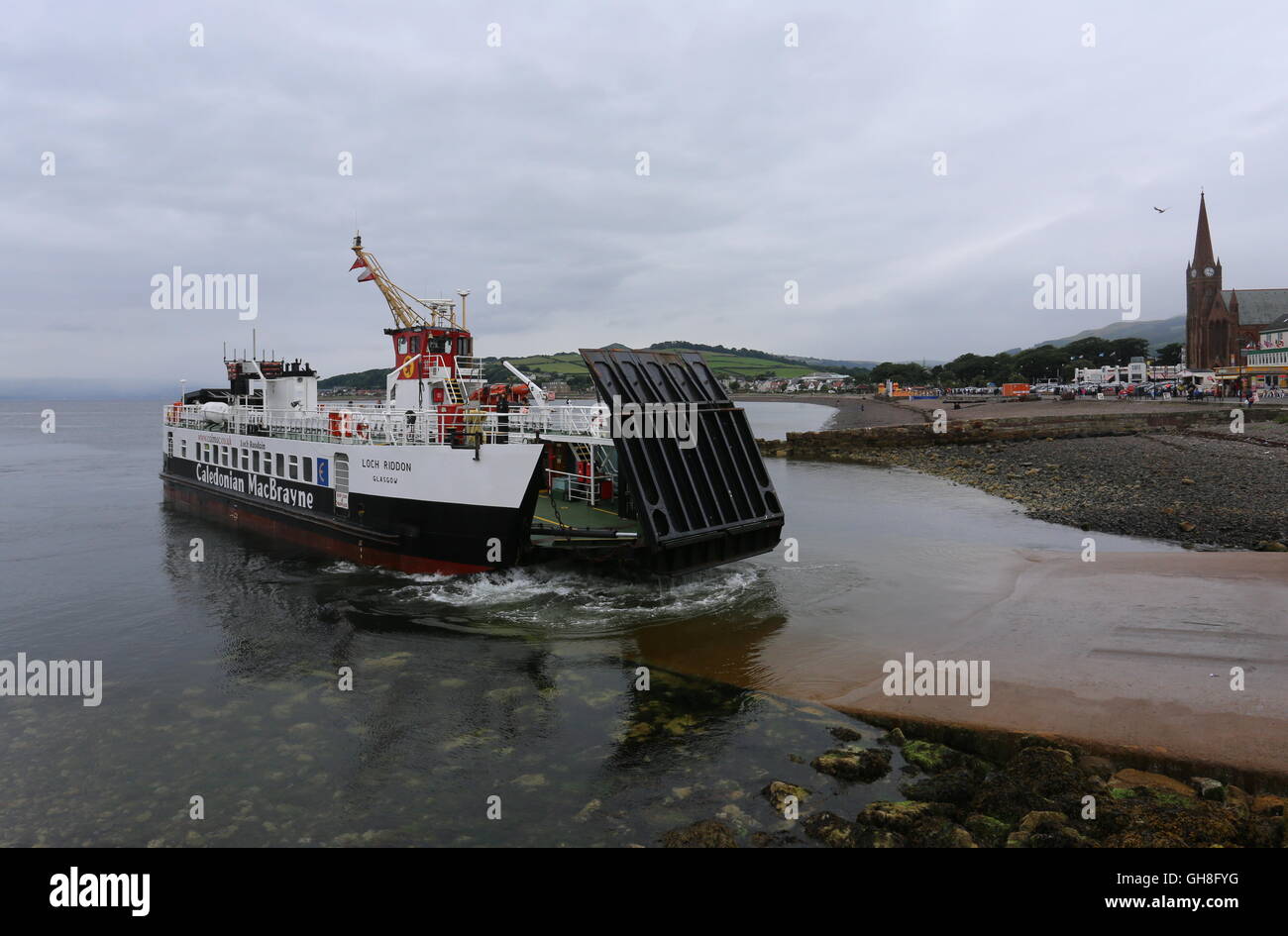 Calmac ferry MV Loch Riddon departing Largs Scotland August 2016 Stock ...