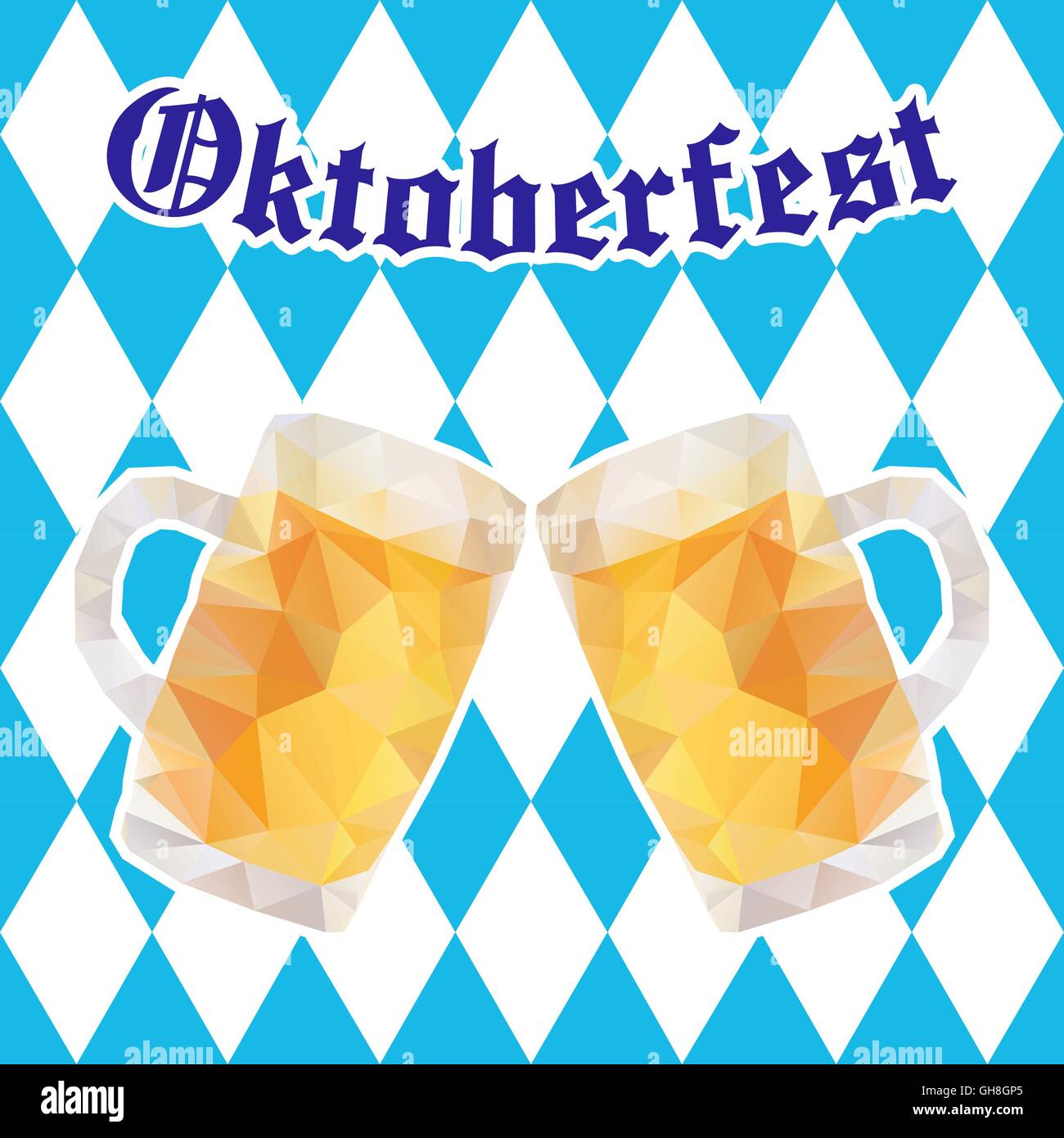 Oktoberfest vector illustration with two mugs of beer Stock Vector ...