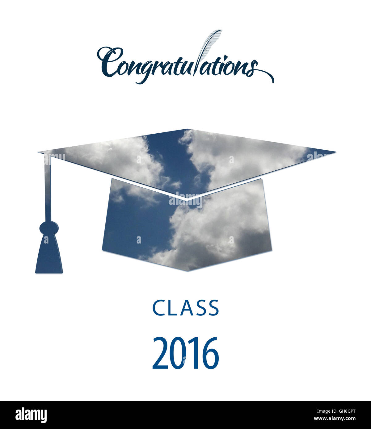 Graduation mortar with congratulations text Stock Photo - Alamy