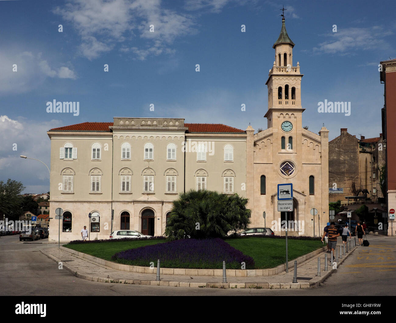 Church of Saint Frances on waterfront at Split Croatia under blue ...
