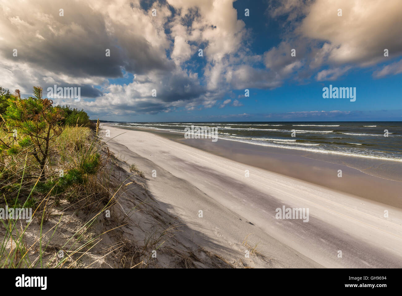 A view of beautiful sandy beach in Leba town, Baltic Sea, Poland Stock Photo - Alamy