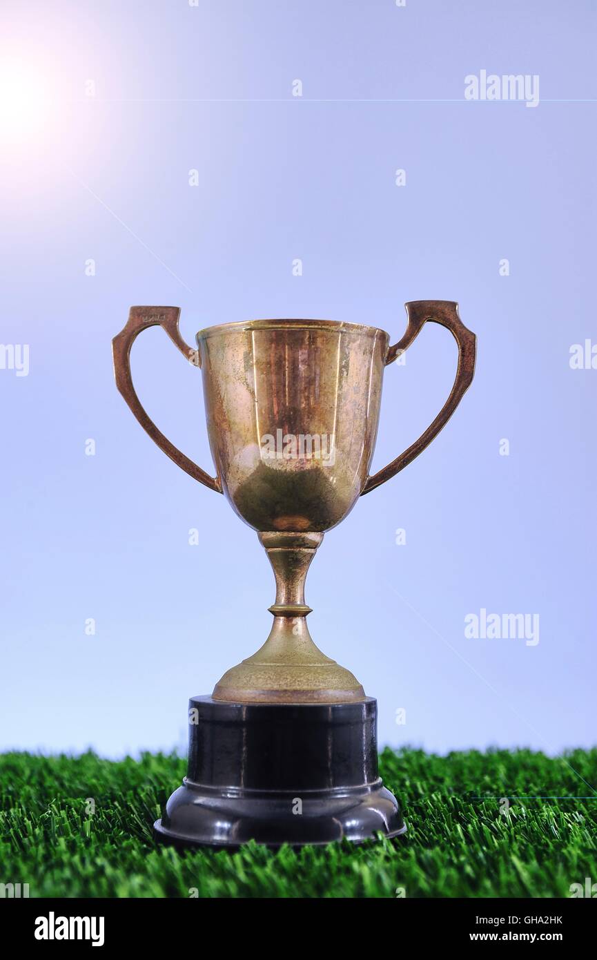 A studio photo of a vintage trophy Stock Photo - Alamy