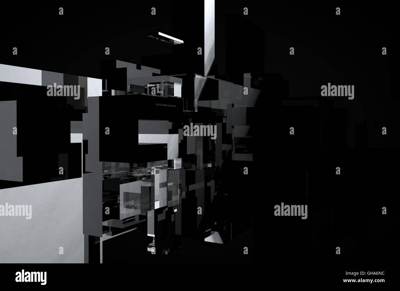 Abstract 3d rendering of black geometric shape background, Low poly ...
