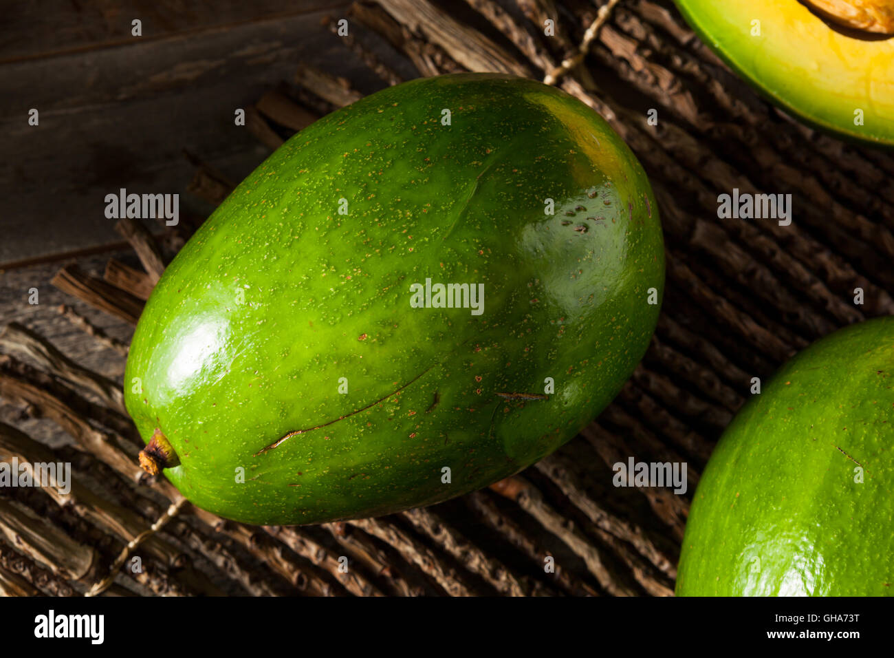 Raw Green Organic Florida Avocados Ready to Eat Stock Photo - Alamy