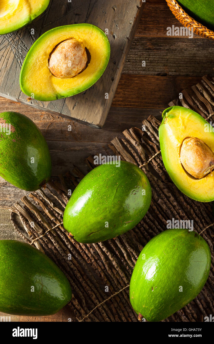 Raw Green Organic Florida Avocados Ready to Eat Stock Photo - Alamy