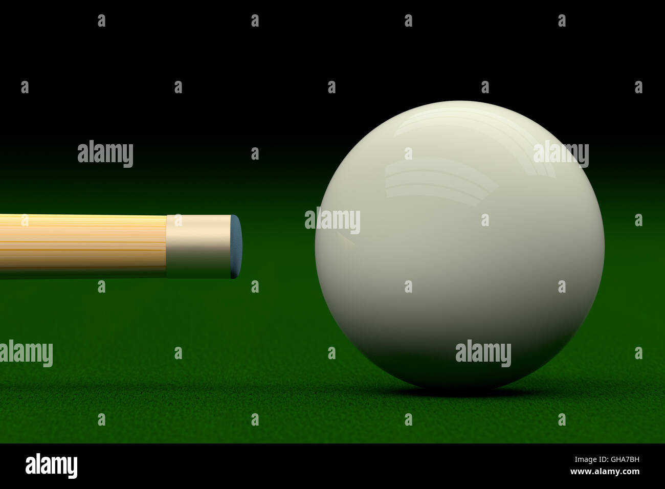 3D rendering of cue aiming white ball or cue ball Stock Photo - Alamy