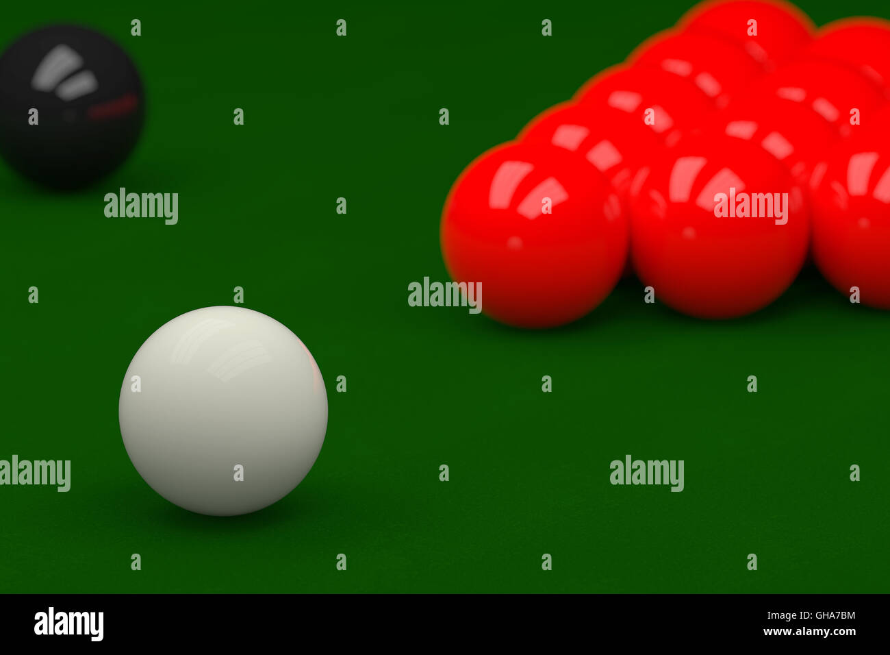 3D rendering of snooker ball on snooker table Stock Photo - Alamy