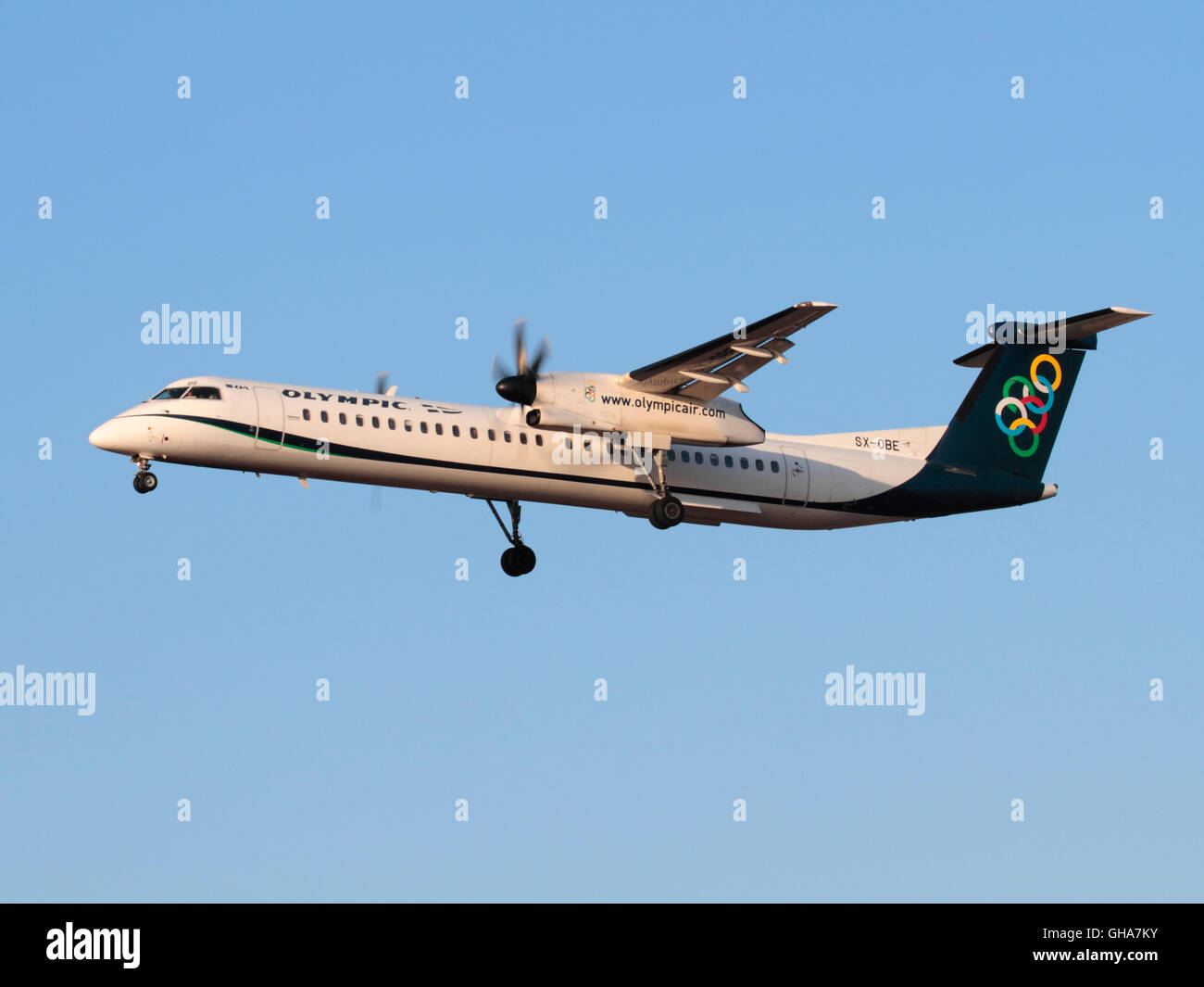 Olympic Air Bombardier Dash 8-Q400 turboprop regional airliner on Stock ...