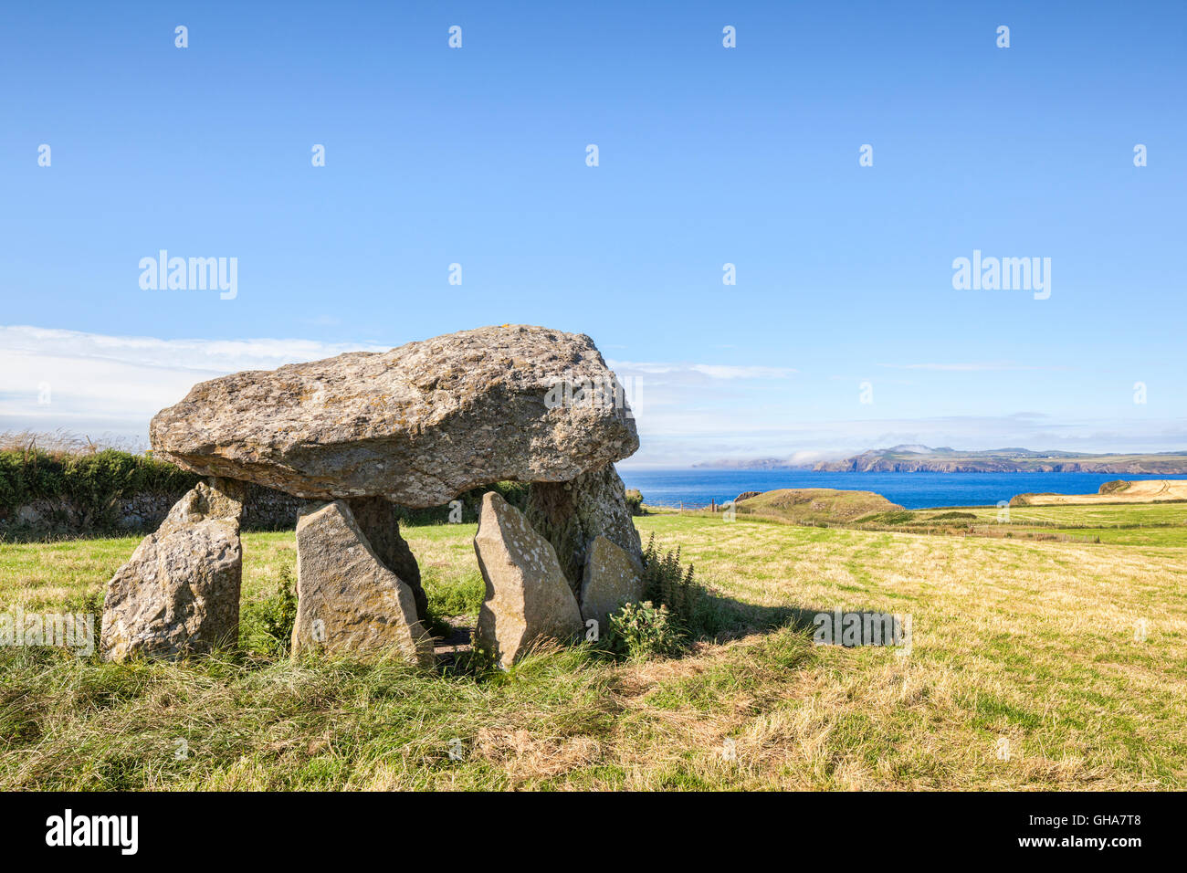 Carreg Samson, a Neolithic dolmen grave on the Pembrokeshire coast of ...