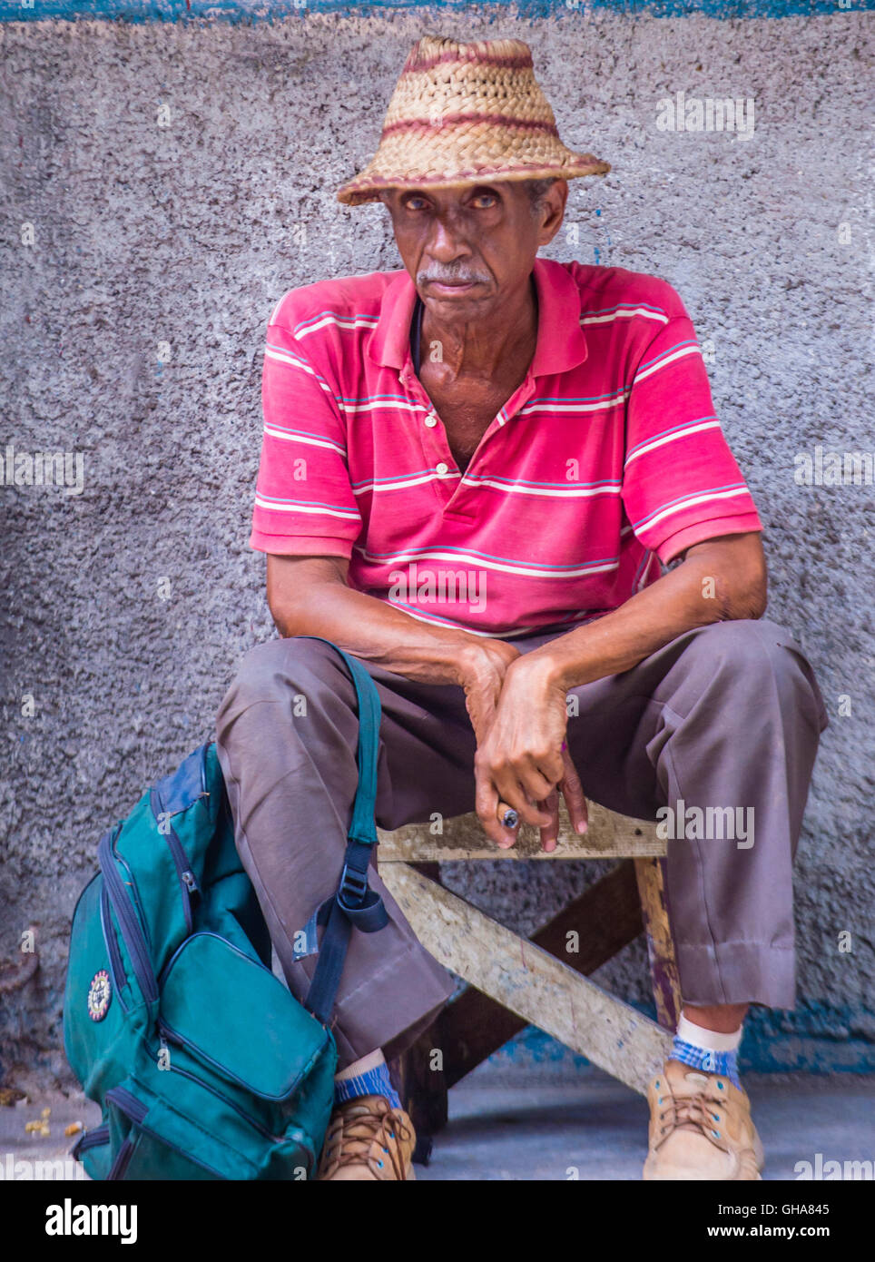 A portrait of a Cuban man in old Havana Stock Photo - Alamy