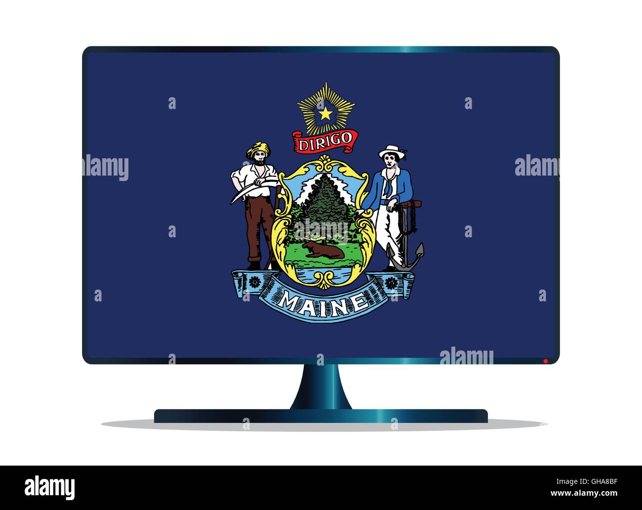 Maine flag vector vectors hi-res stock photography and images - Alamy