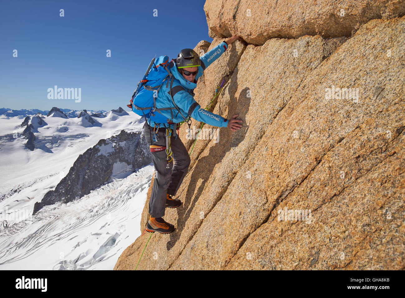 geography / travel, France, Alpinist climbing the aiguille du Plan ...