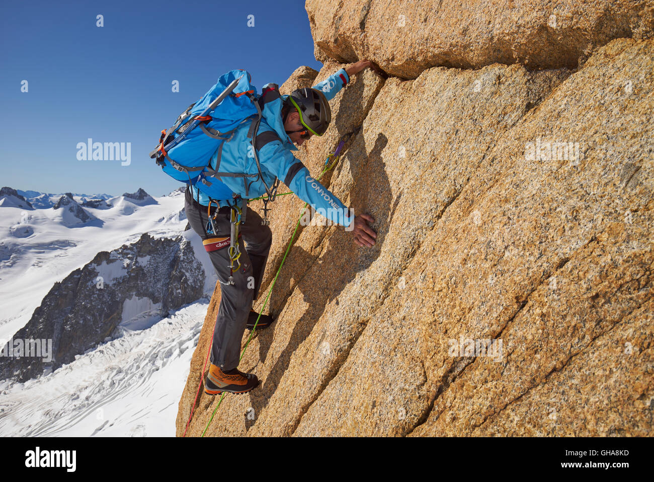 geography / travel, France, Alpinist climbing the aiguille du Plan ...