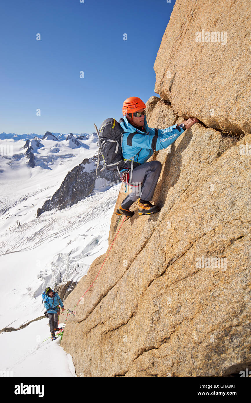 geography / travel, France, Alpinist climbing the aiguille du Plan ...