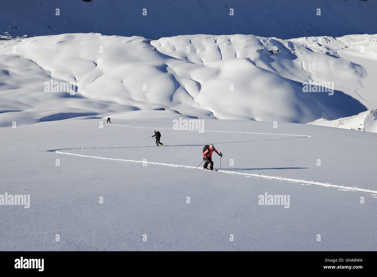 geography / travel, France, Back country skiers climbing the Anterne ...