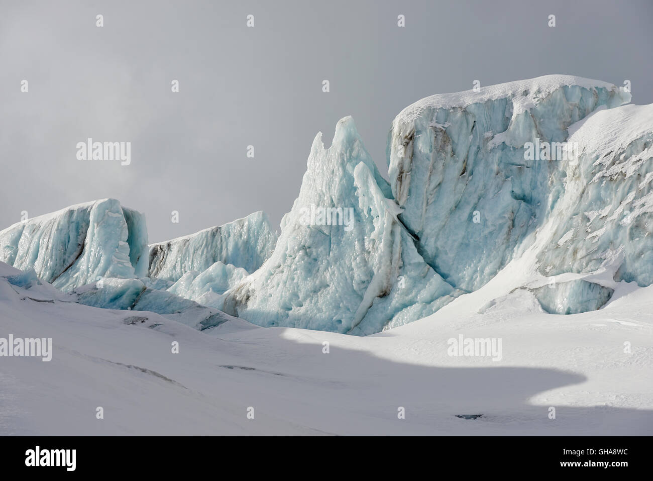 geography / travel, France, Ice block on the glacier du Geant, Mer de ...
