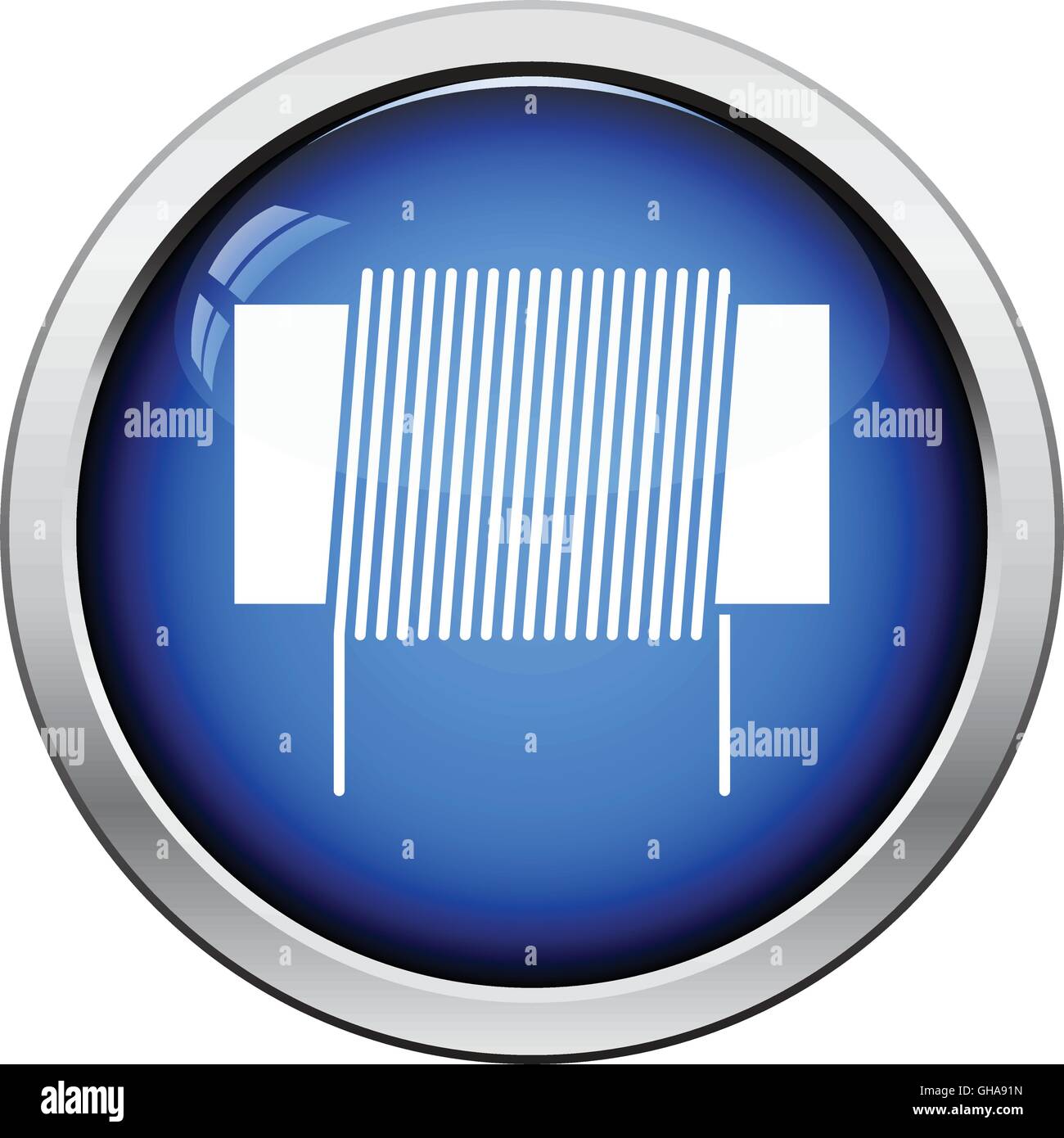 Inductor coil icon. Glossy button design. Vector illustration Stock ...