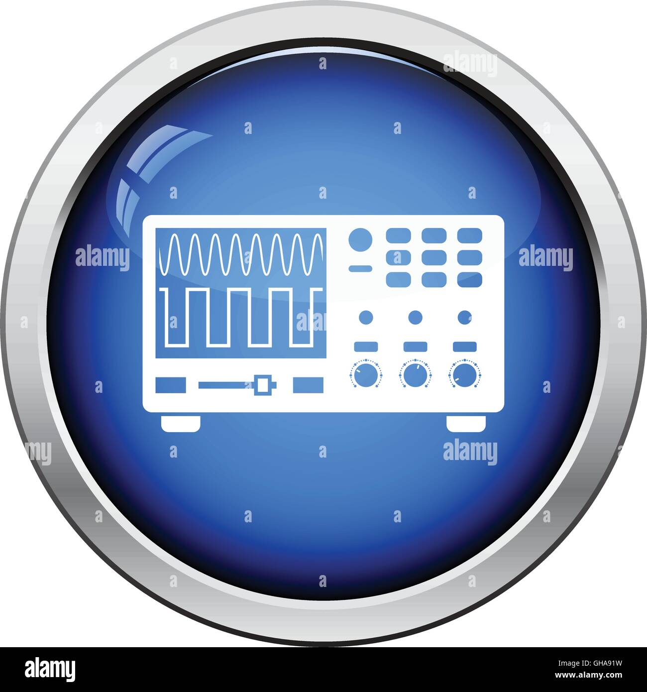 Oscilloscope icon. Glossy button design. Vector illustration Stock ... Oscilloscope icon. Glossy button design. Vector illustration Stock ...