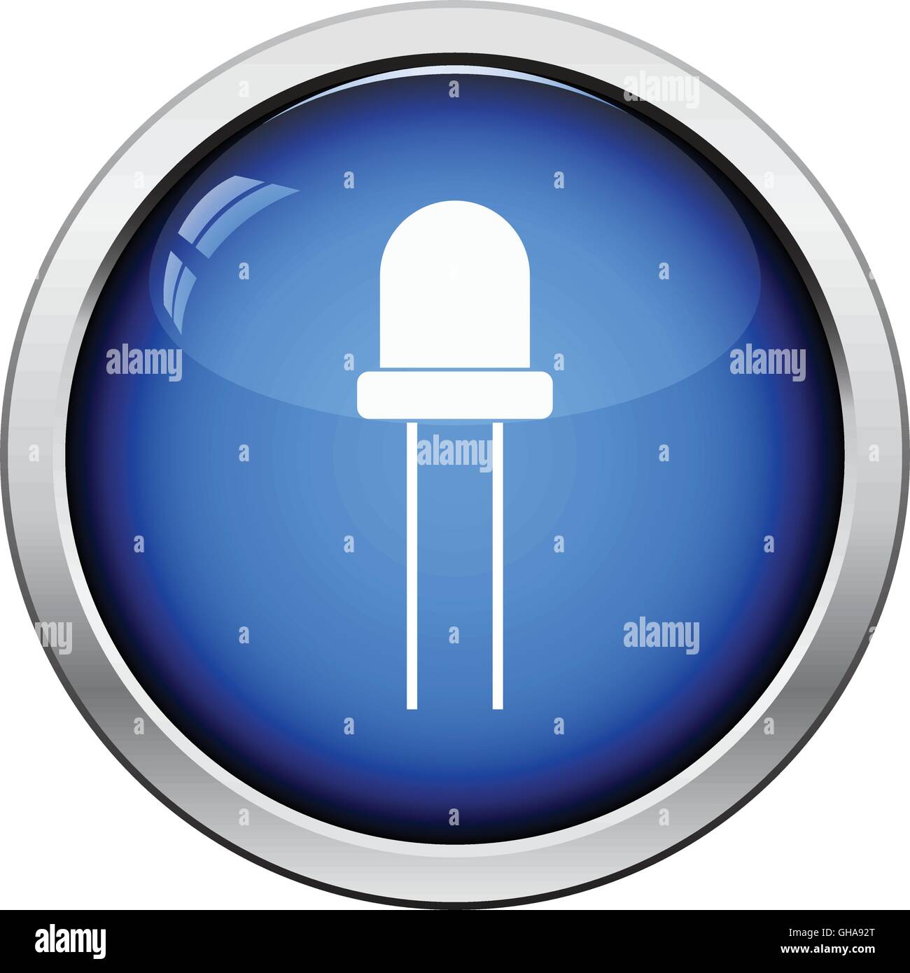Light-emitting diode icon. Glossy button design. Vector illustration ...