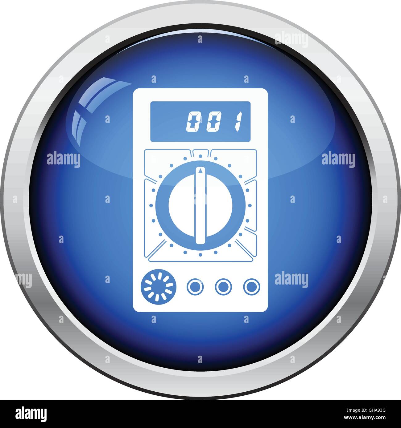 Multimeter icon. Glossy button design. Vector illustration Stock Vector ...