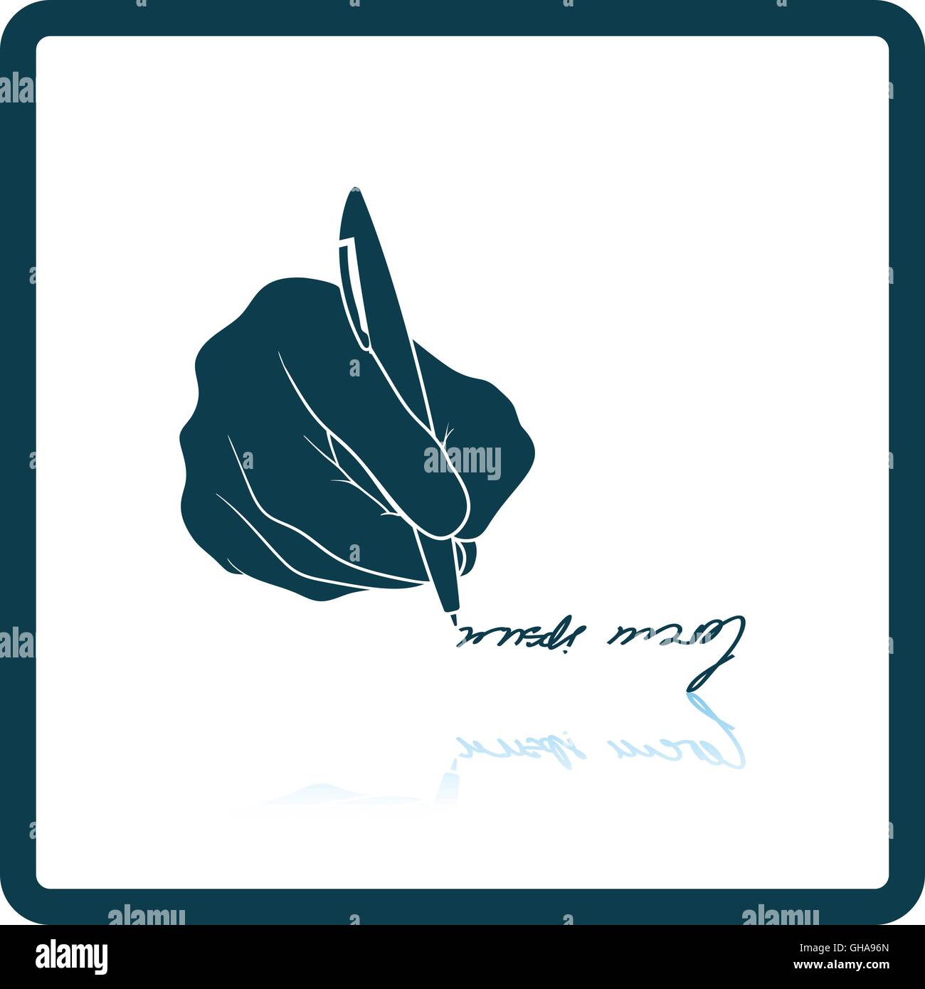 Signing hand icon. Shadow reflection design. Vector illustration Stock ...