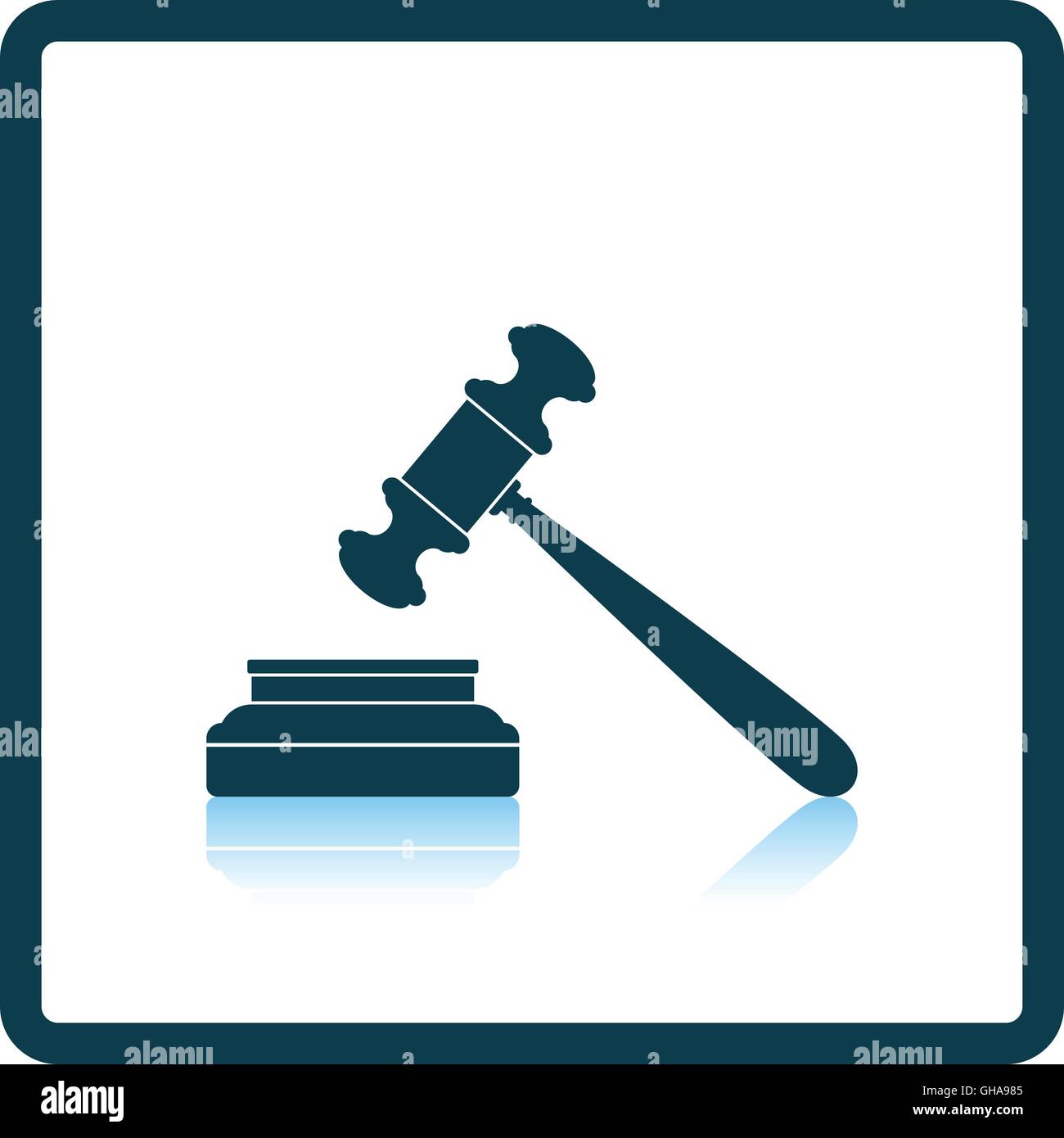 Judge hammer icon. Shadow reflection design. Vector illustration Stock ...