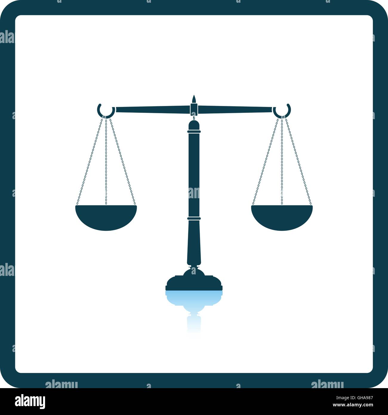 Justice scale icon. Shadow reflection design. Vector illustration Stock ...