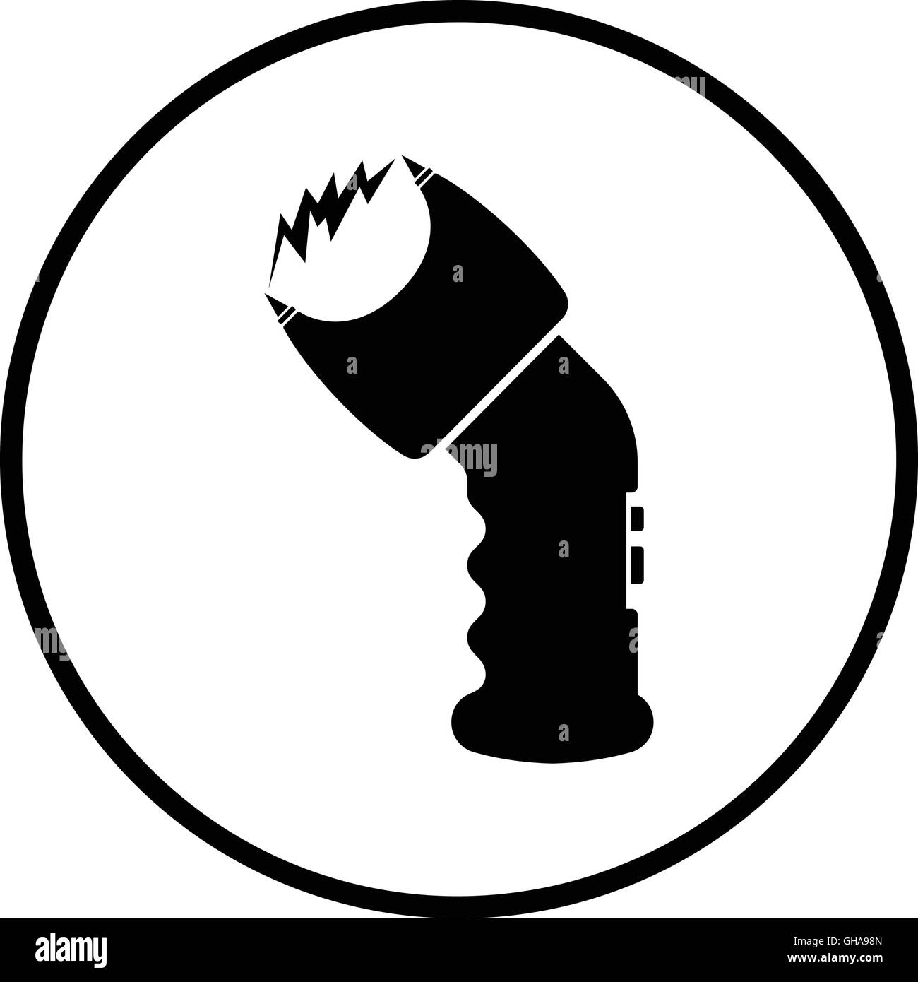 Police stun gun icon. Thin circle design. Vector illustration Stock ...