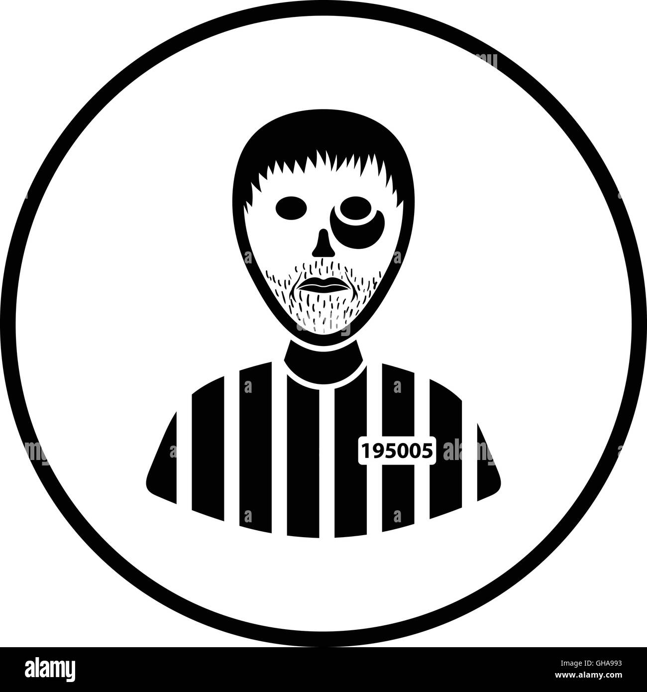 Prisoner icon. Thin circle design. Vector illustration Stock Vector ...