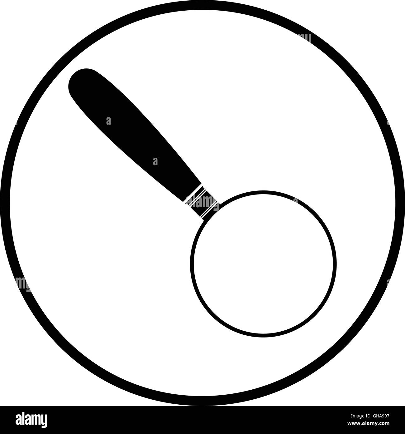 Magnifying glass icon. Thin circle design. Vector illustration Stock ...
