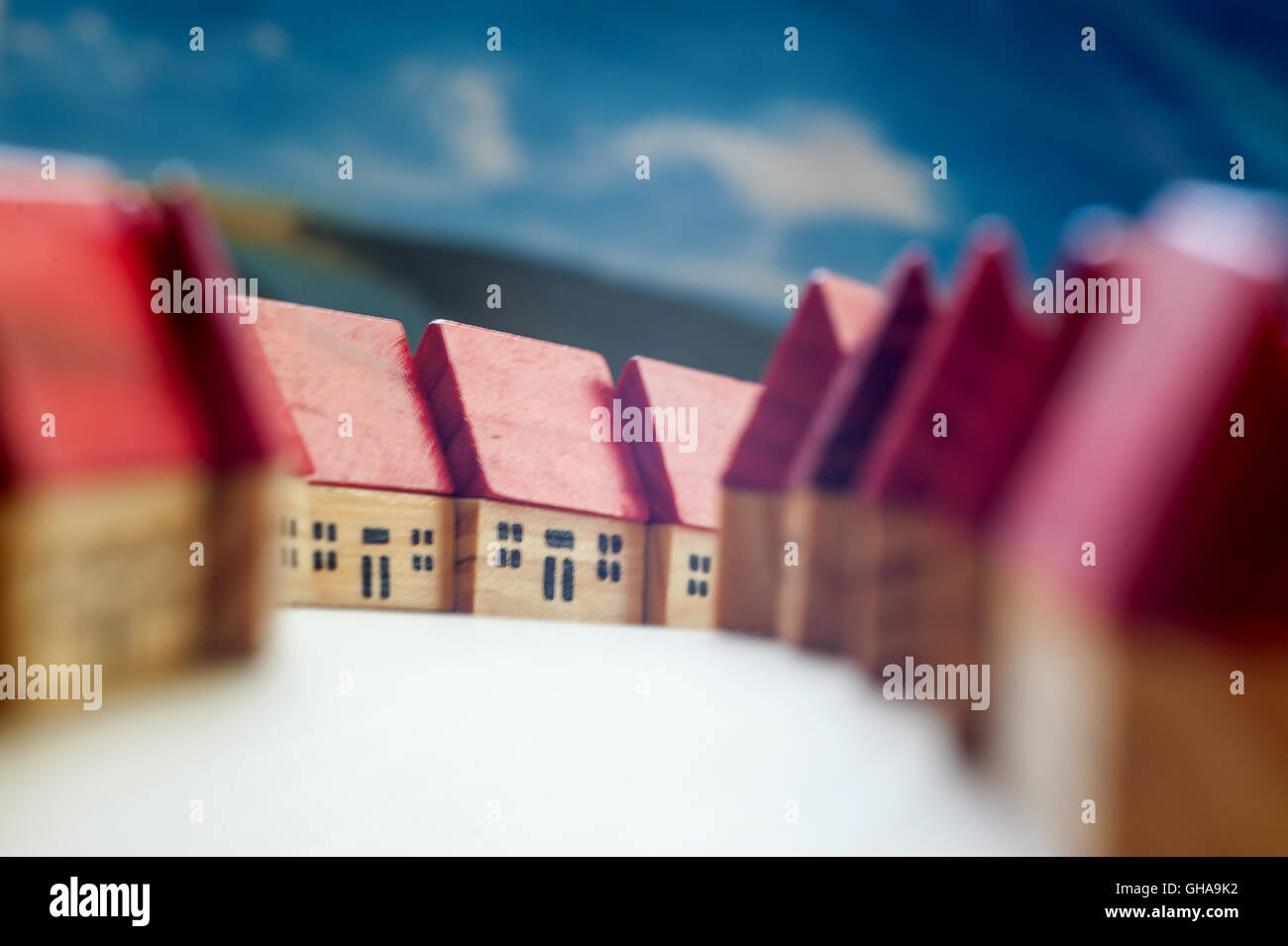 A toy town made from wooden toy buildings for children Stock Photo - Alamy