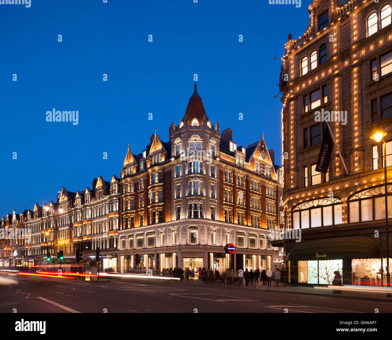 View showing corner adjacent to Harrods. Knightsbridge Estate Lighting ...