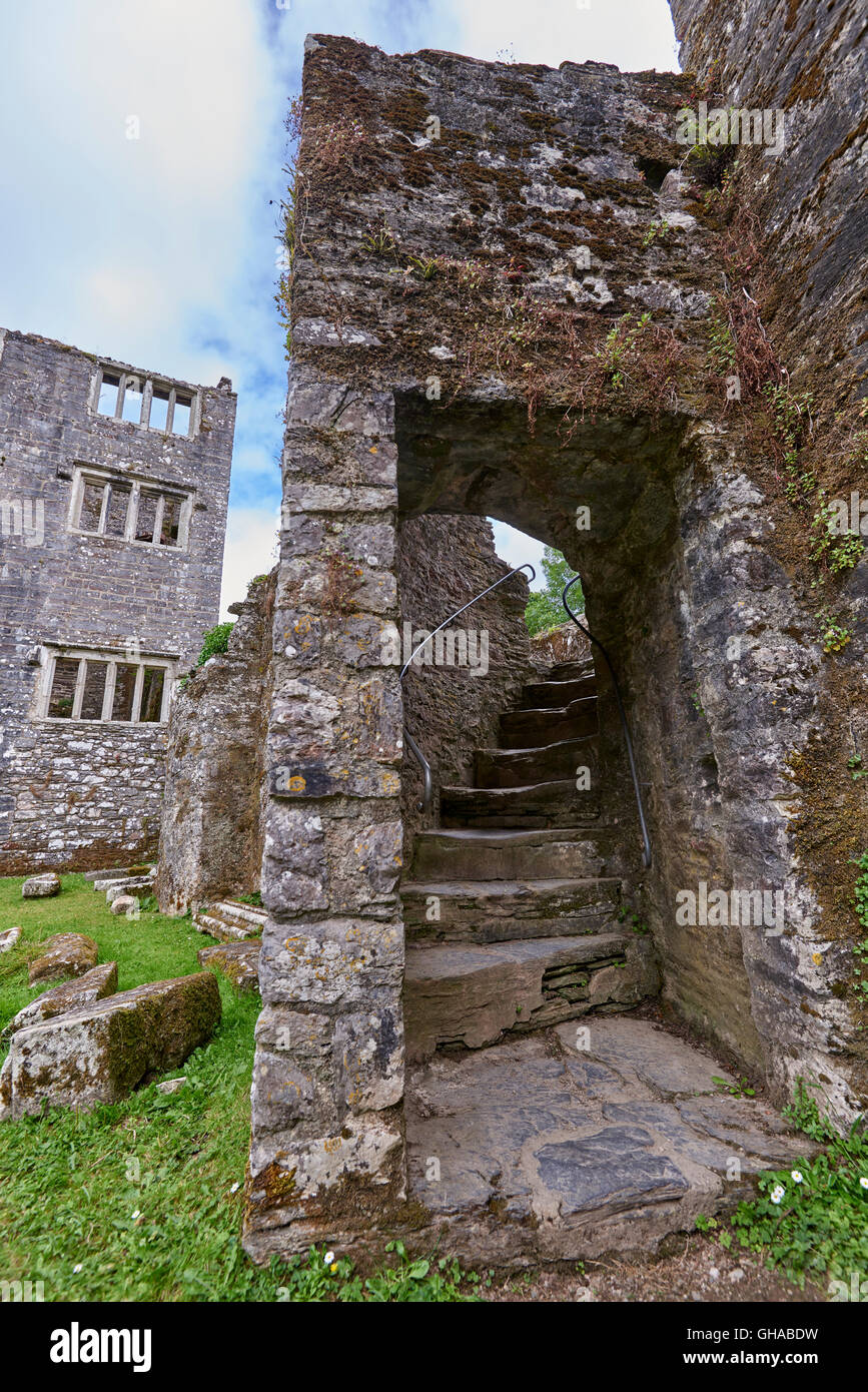 Berry Pomeroy Castle, a Tudor mansion within the walls of an earlier ...