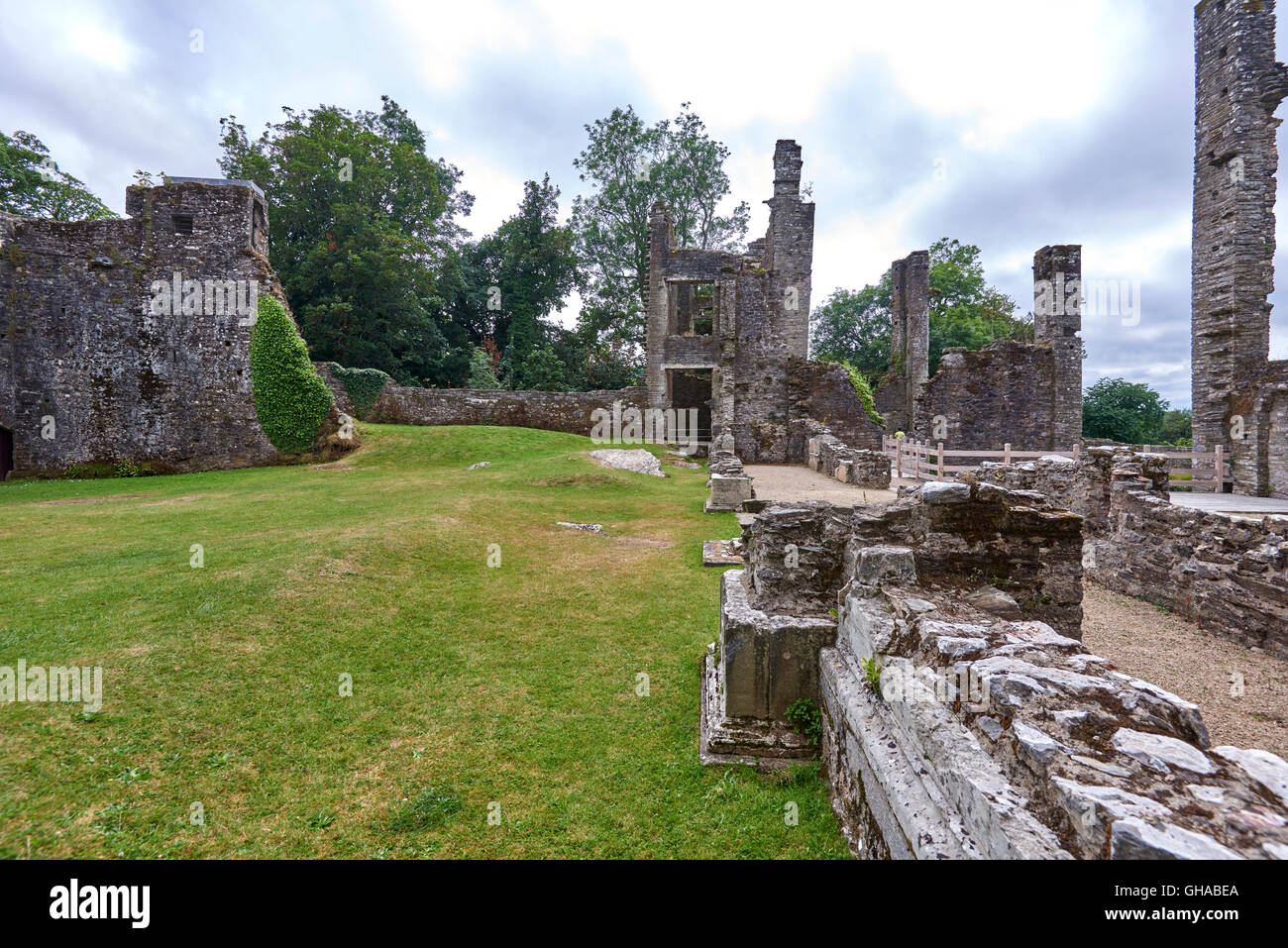 Berry Pomeroy Castle, a Tudor mansion within the walls of an earlier ...