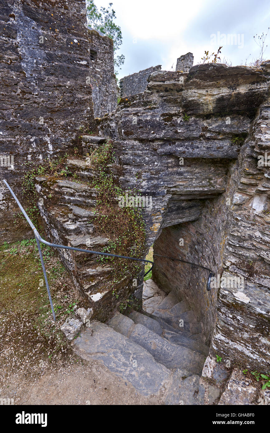Berry Pomeroy Castle, a Tudor mansion within the walls of an earlier ...