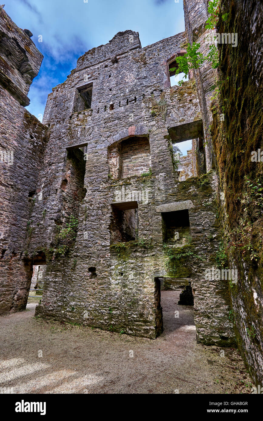 Berry Pomeroy Castle, a Tudor mansion within the walls of an earlier ...