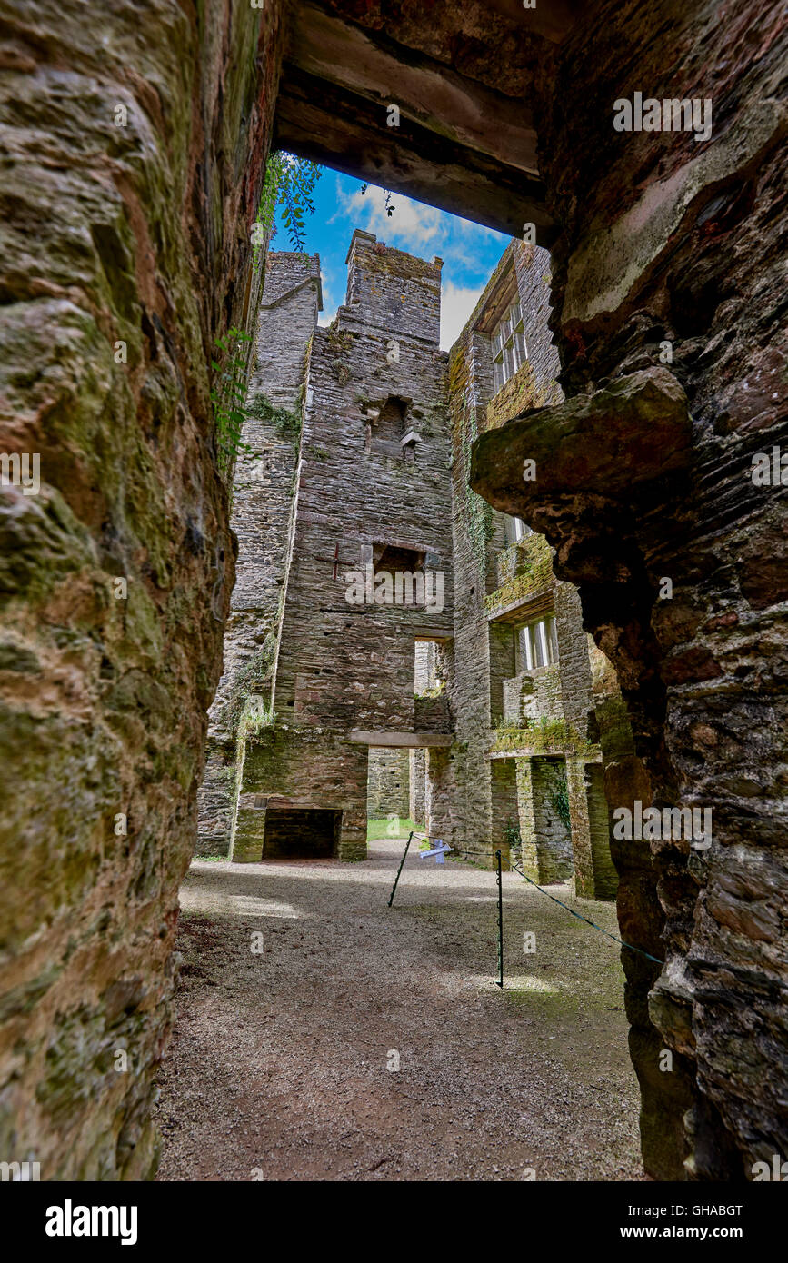 Berry Pomeroy Castle, a Tudor mansion within the walls of an earlier ...