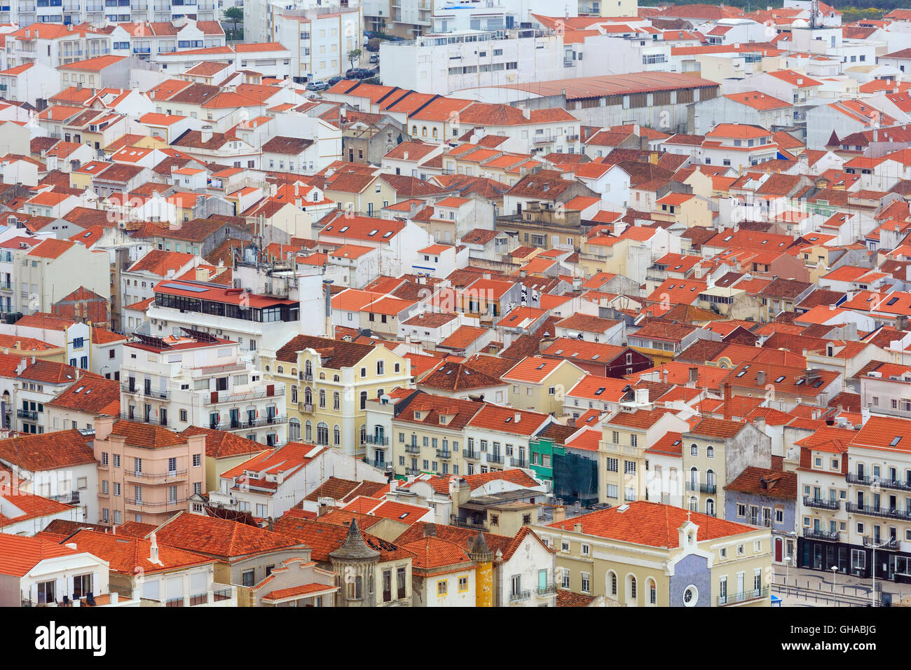 Nazare town top view (Portugal Stock Photo - Alamy