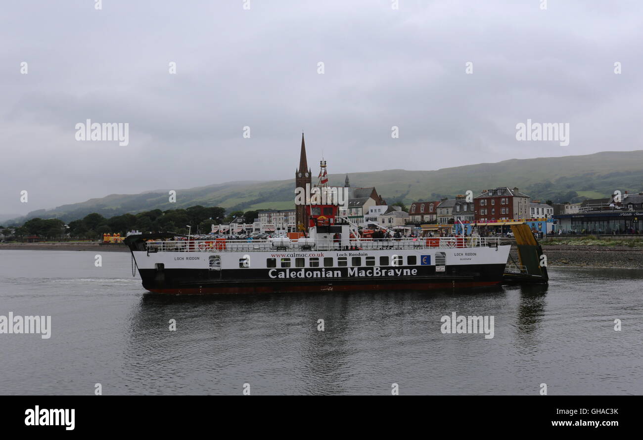 Calmac ferry MV Loch Riddon arriving Largs Scotland August 2016 Stock ...