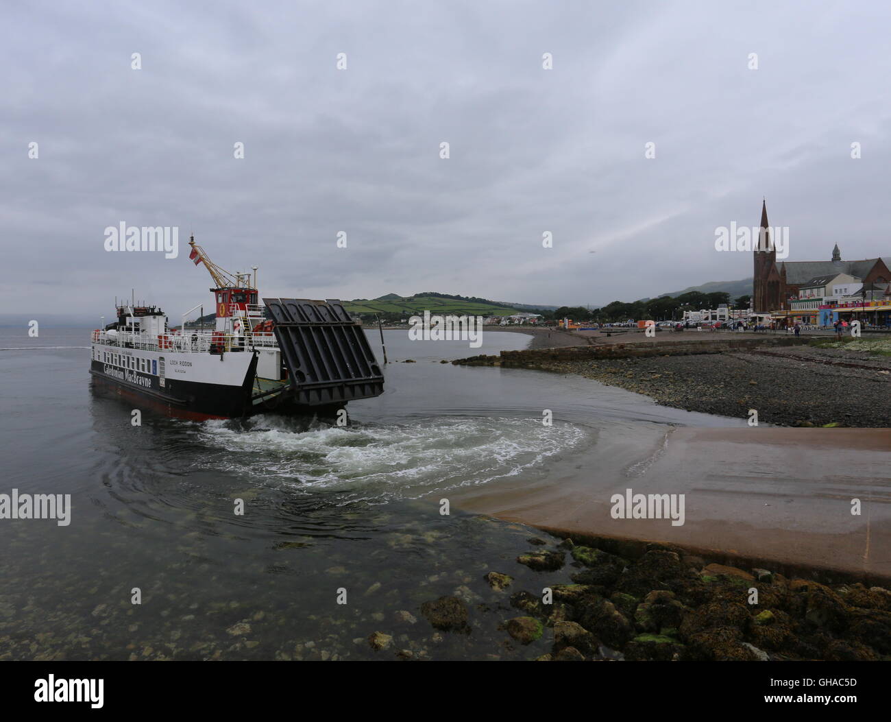 Calmac ferry MV Loch Riddon departing Largs Scotland August 2016 Stock ...