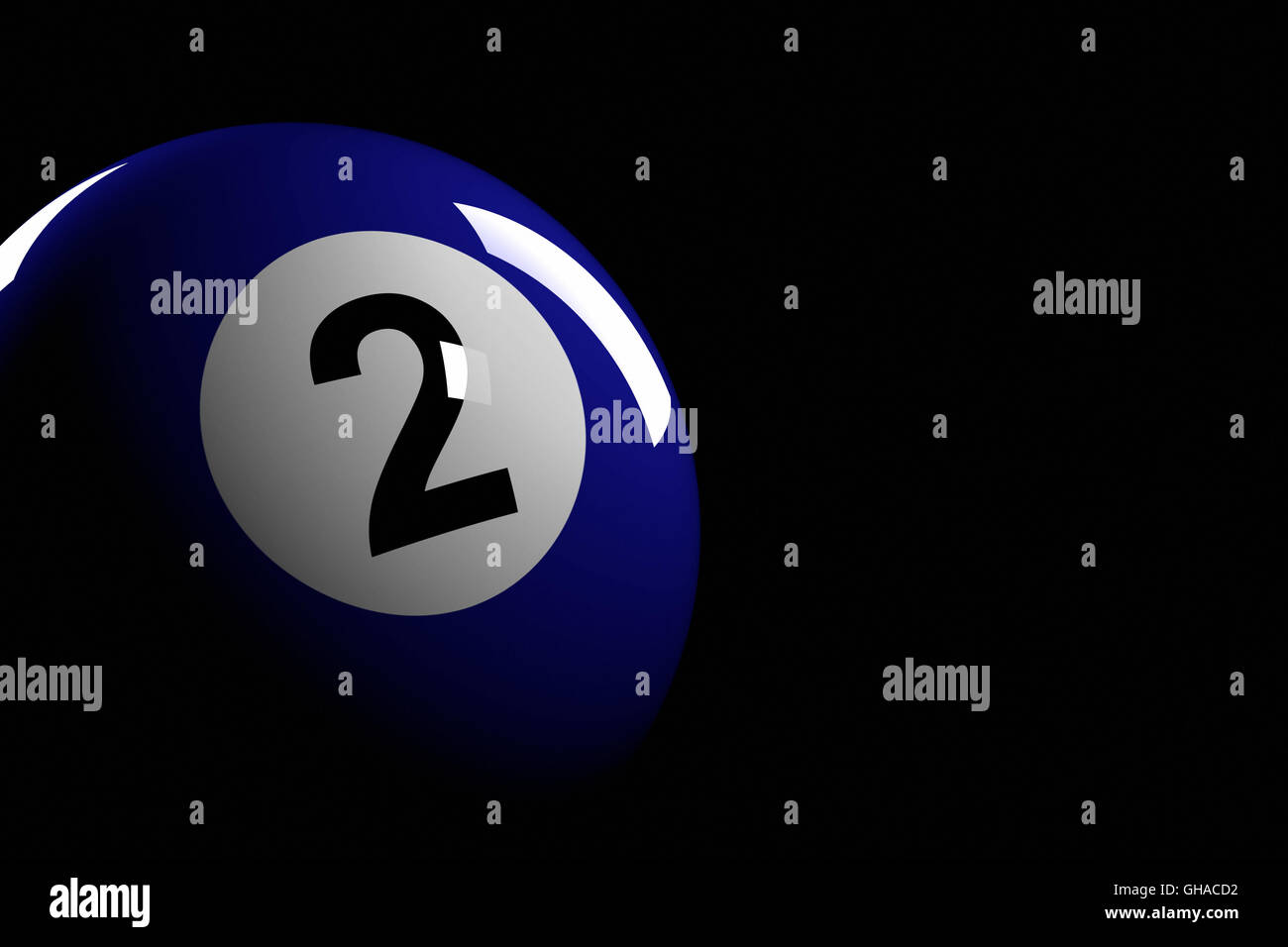 3D rendering of pool ball number 2 Stock Photo - Alamy